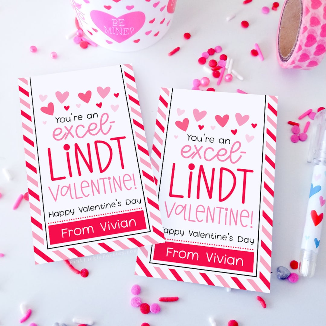 Excel Lindt Chocolate Valentines Tag, Valentine Card, Valentines ...