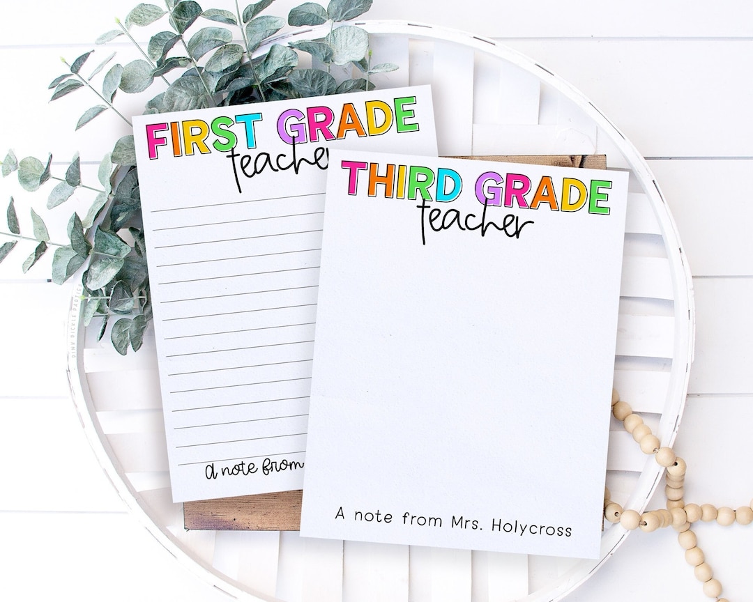 Teacher Notepad, Teacher Gifts Personalized, Custom Teacher Notepad ...
