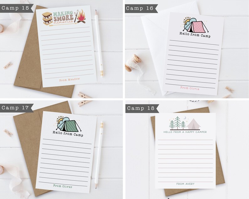 Personalized Camp Stationery Set for Boys, A Note From Camp Note Cards ...