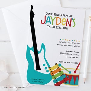 Music Birthday Invitation / Music Invitation / Music Party/ | Etsy