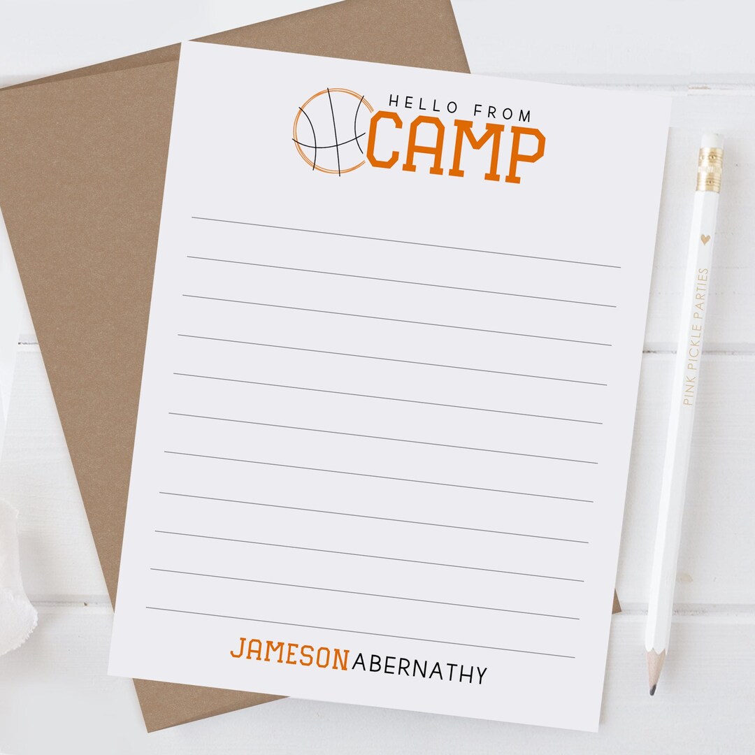 Personalized Basketball Summer Camp Letters Home | Sleepaway Camp Note ...