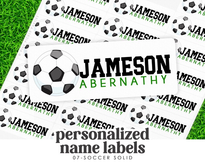 Soccer School Supply Labels, Personalized Name Labels, Waterproof ...
