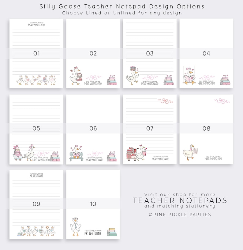 Silly Goose Teacher Notepad, Personalized Teacher Gift, End of the Year ...