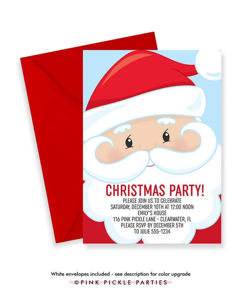 Santa Invitation Santa Invite Santa Claus Invitation Santa | Etsy