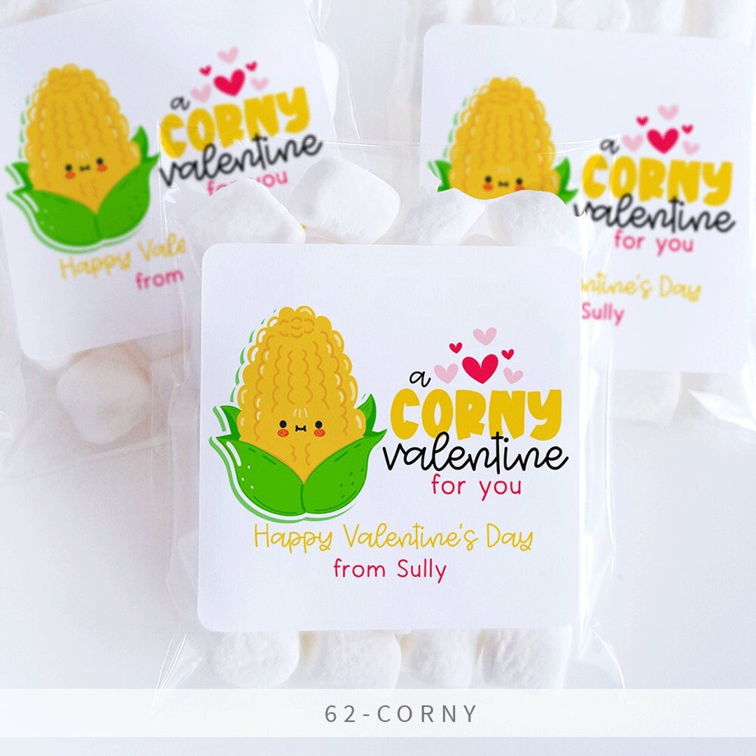 Corny Valentine Stickers, Valentine Pun Valentine Exchange Cards ...