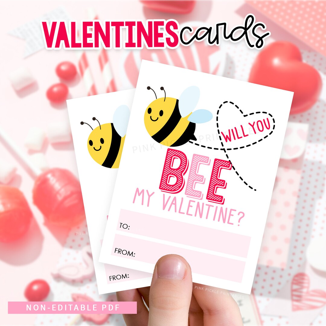Printable Bee Mine Valentine Exchange Card, Bumble Bee Valentines ...