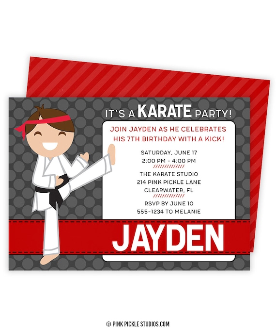 Karate Party Invitation Templates