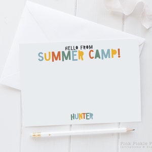 Personalized Camp Stationery Set for Boys, A Note From Camp Note Cards ...