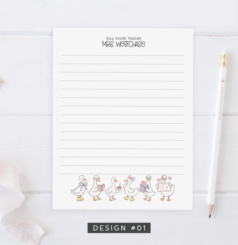Silly Goose Teacher Notepad, Personalized Teacher Gift, End of the Year ...
