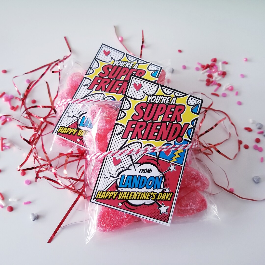 Superhero Valentine Stickers Tags or Labels, Valentines Exchange Cards ...