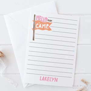 Personalized Camp Stationery Set for Girls, A Note From Camp Note Cards ...