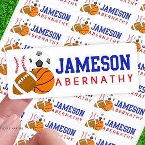 Baseball School Supply Labels, This Belongs to Stickers, Sports Name ...