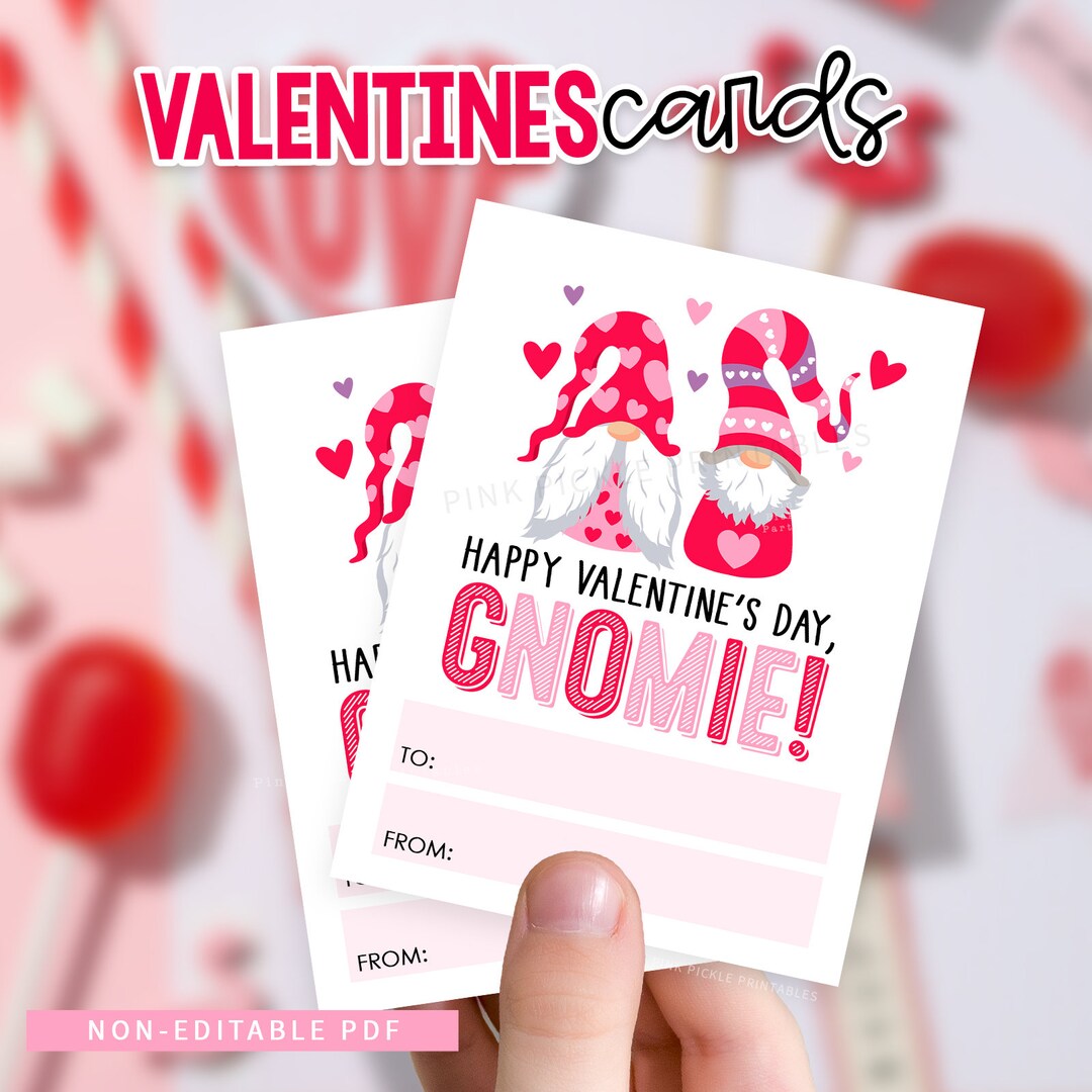 Printable Gnome Valentine Exchange Cards, Gnomie Valentines Exchange ...