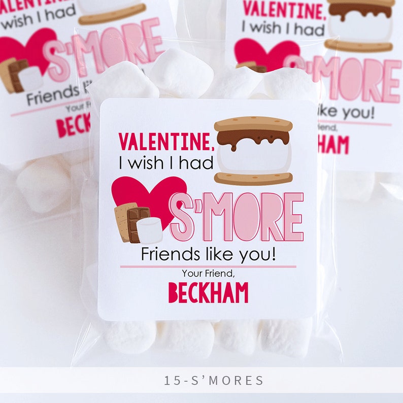 S'mores Valentine Stickers Tags or Labels Valentines - Etsy