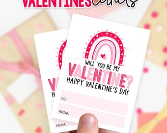 Rainbow Valentine's Day Cards for Kids. Valentine Rainbow Classroom ...