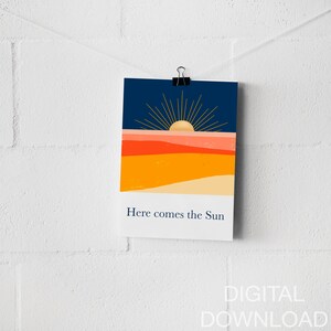 Here Comes the Sun Digital Download Abstract Modern Minimalist ...
