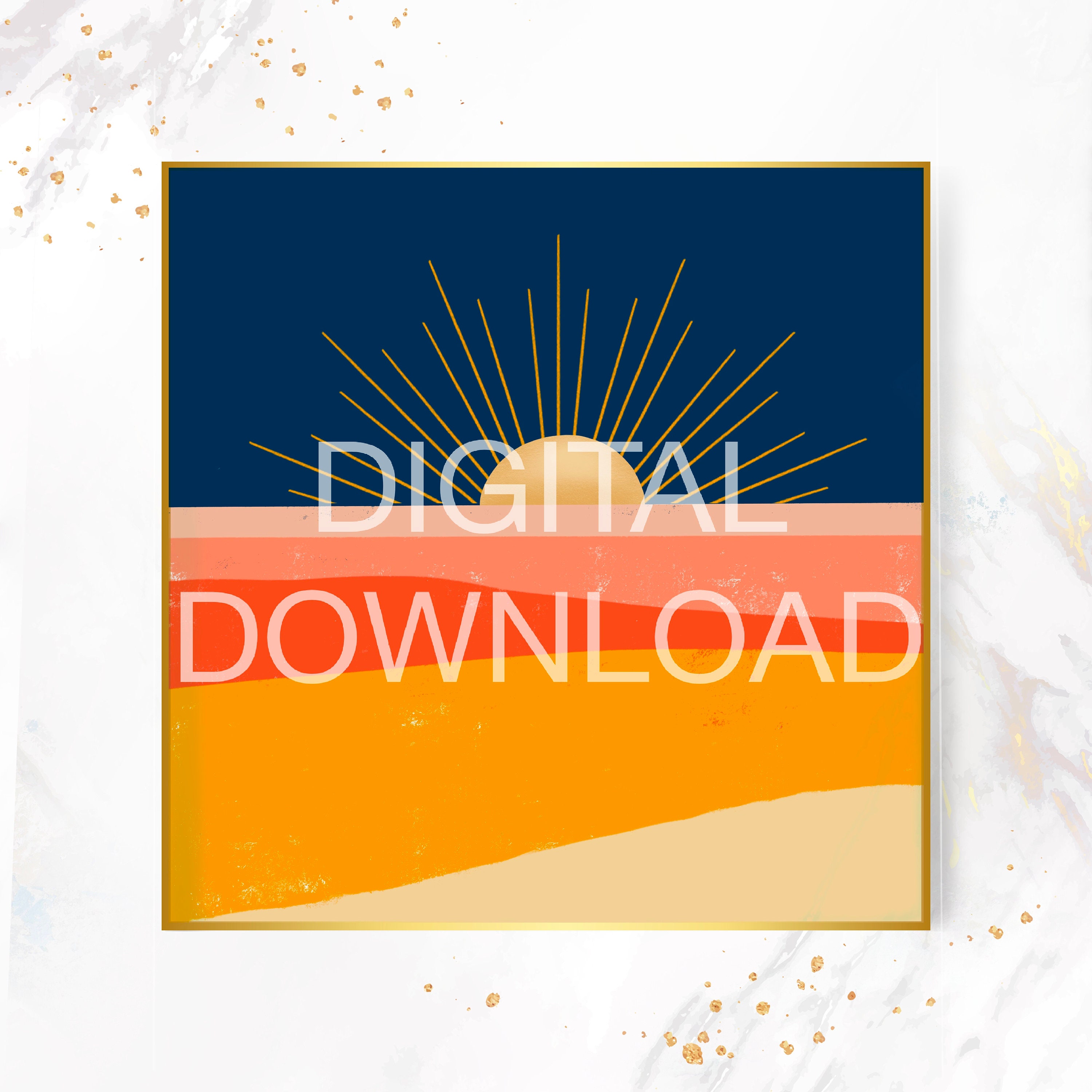 Here Comes the Sun Digital Download Abstract Modern Minimalist ...