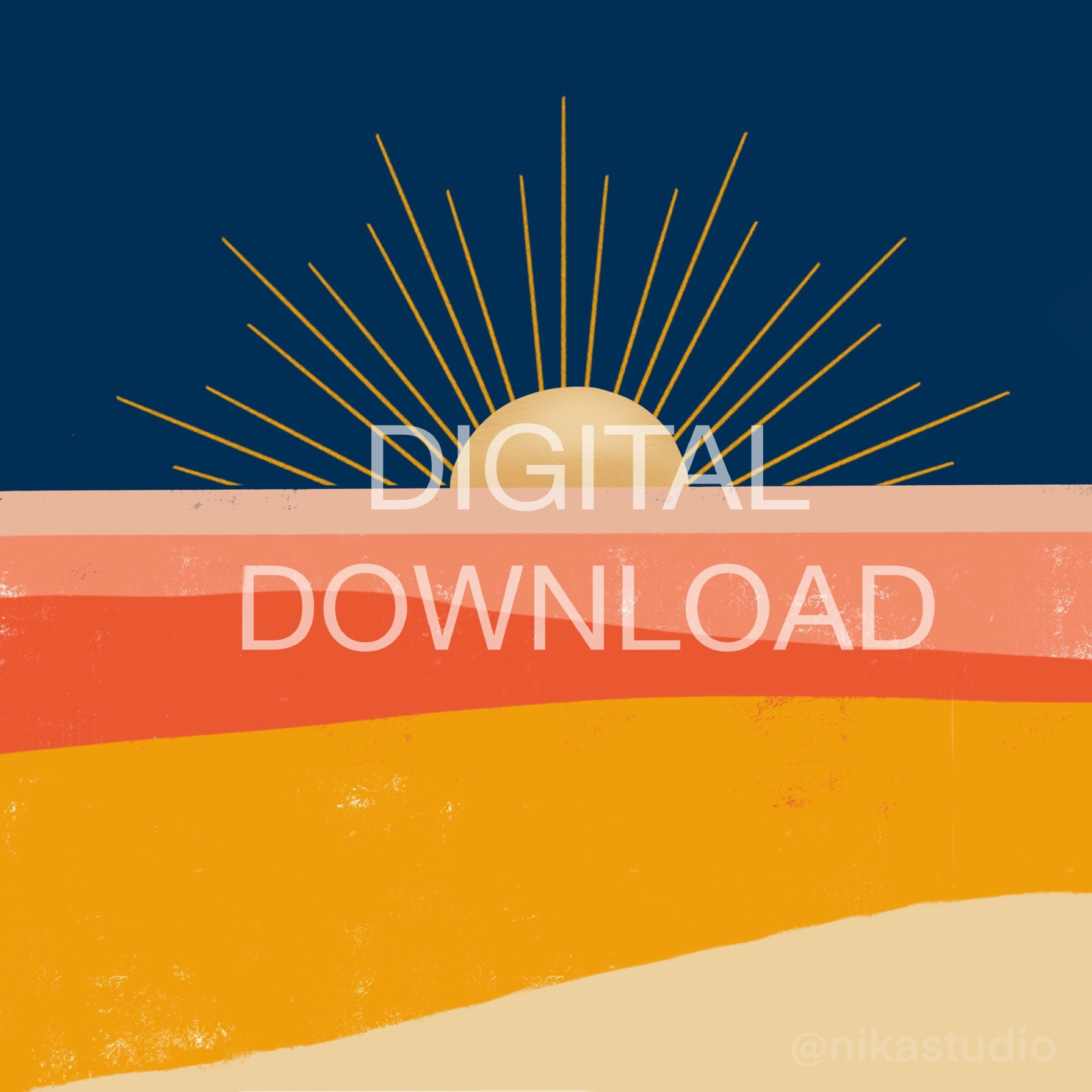 Here Comes the Sun Digital Download Abstract Modern Minimalist ...