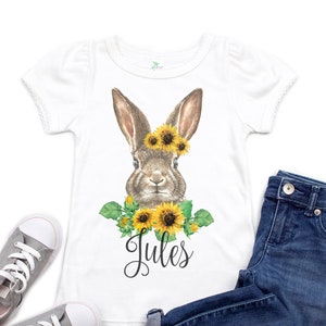 Girls Easter Shirt Bunny Shirt for Girls Personalized Easter - Etsy