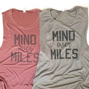 Women's Running Tank, Gym Tank, Mind Over Miles, Running Shirt, Women's ...