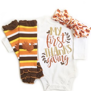My First Thanksgiving, Baby Girl Thanksgiving Shirt, Thanksgiving ...