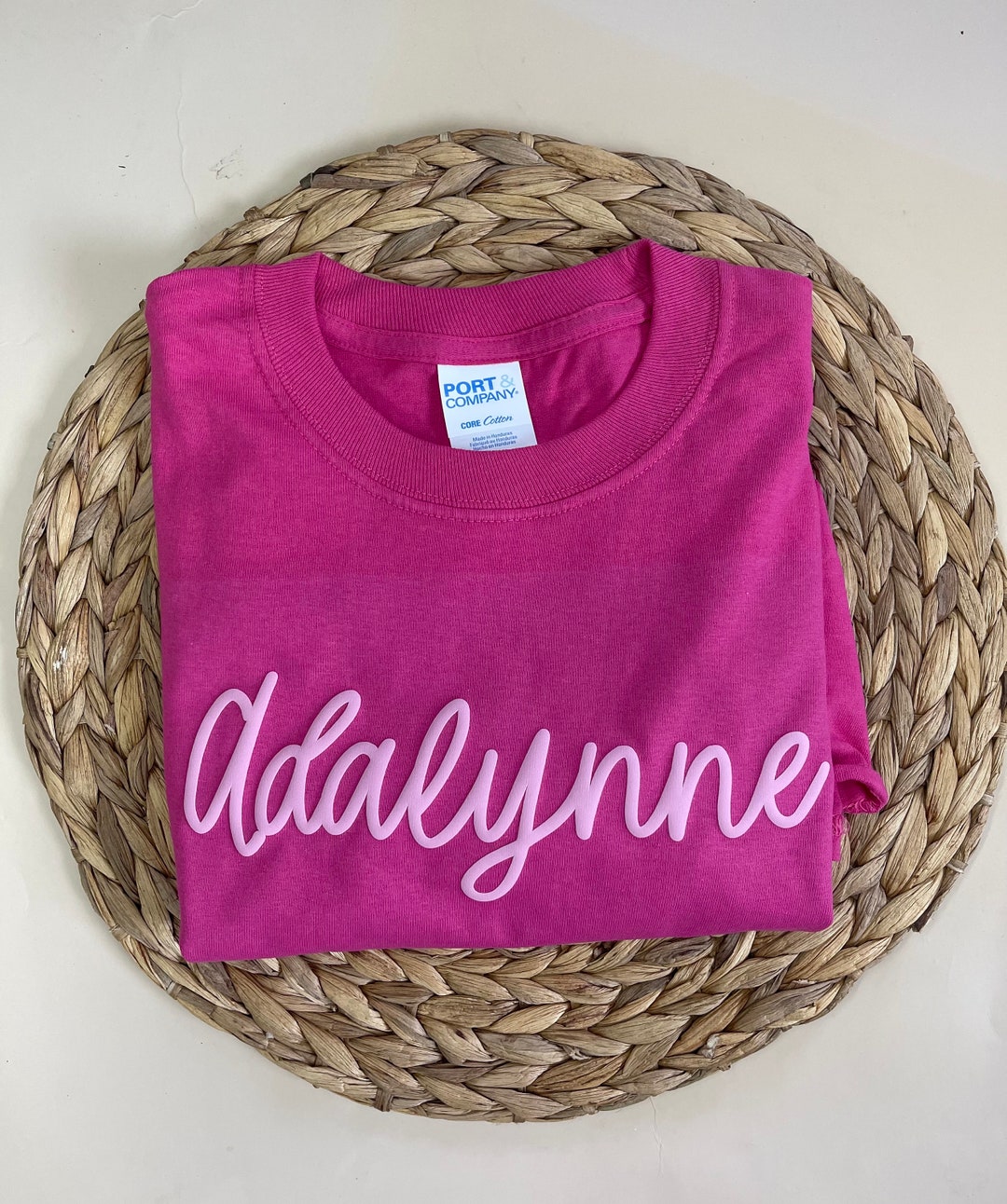 Girl's Pink Puff Personalized Tshirt, Pink Sweatshirt, Youth Tshirt ...