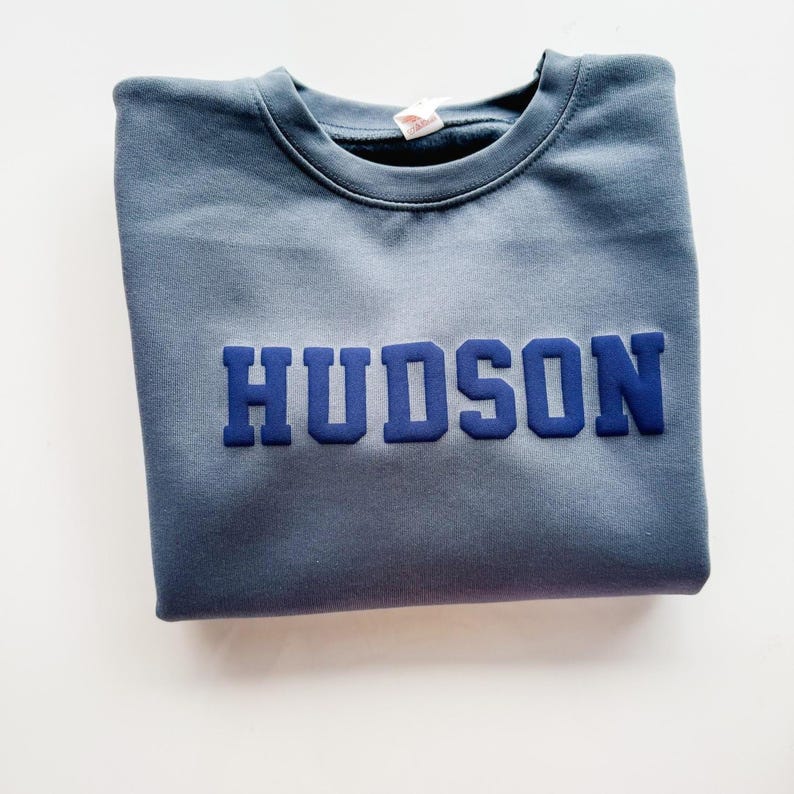 Custom Kids Name Sweatshirt, Personalized Puff Print Crewneck for Boys ...