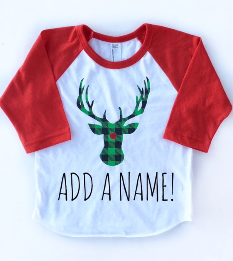 Kids Christmas Shirt Reindeer Shirt Personalized Christmas - Etsy