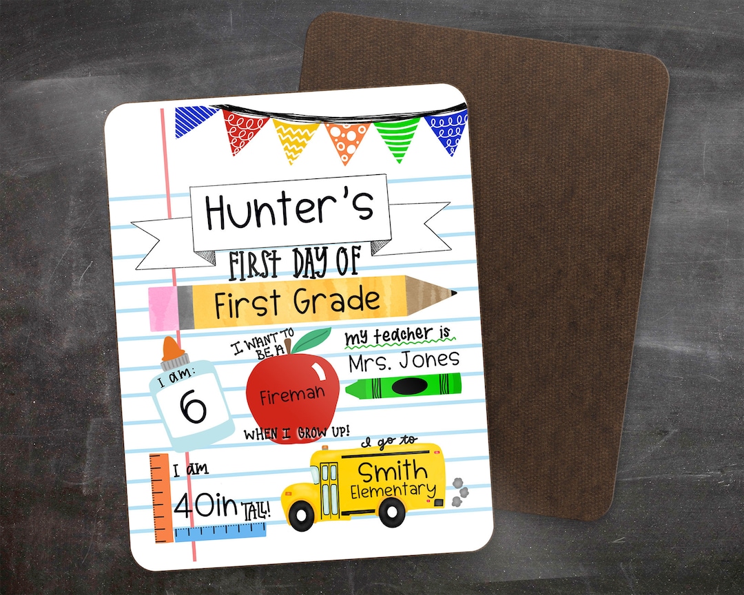 Back to School Dry Erase Board, First Day of School Picture Board ...