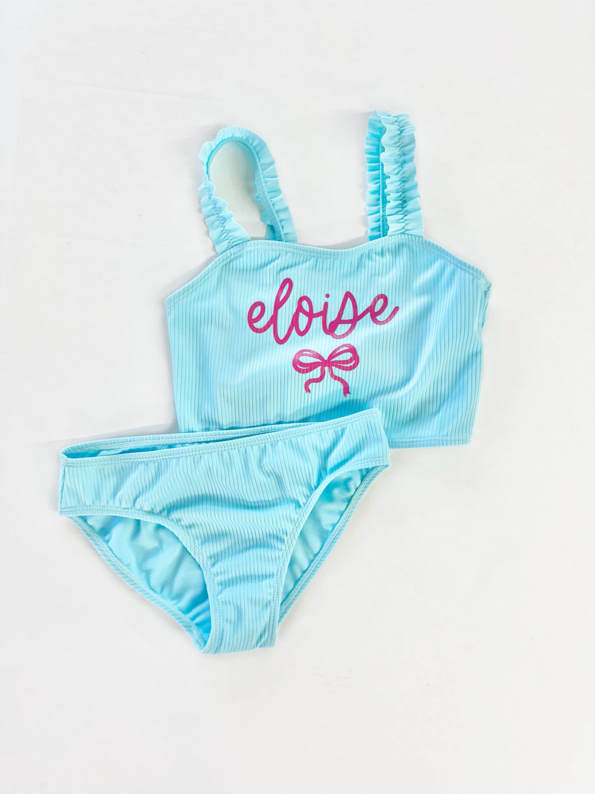 Personalized Girls Tankini Swimsuit – Custom Name, Font & Color | Youth ...