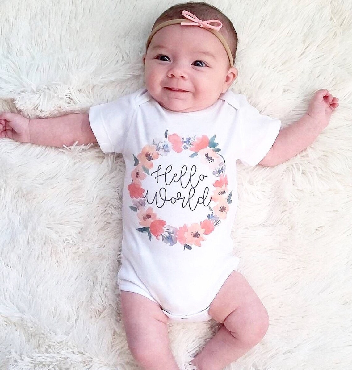 Hello World Girl Coming Home Outfit Floral Newborn Take Home | Etsy