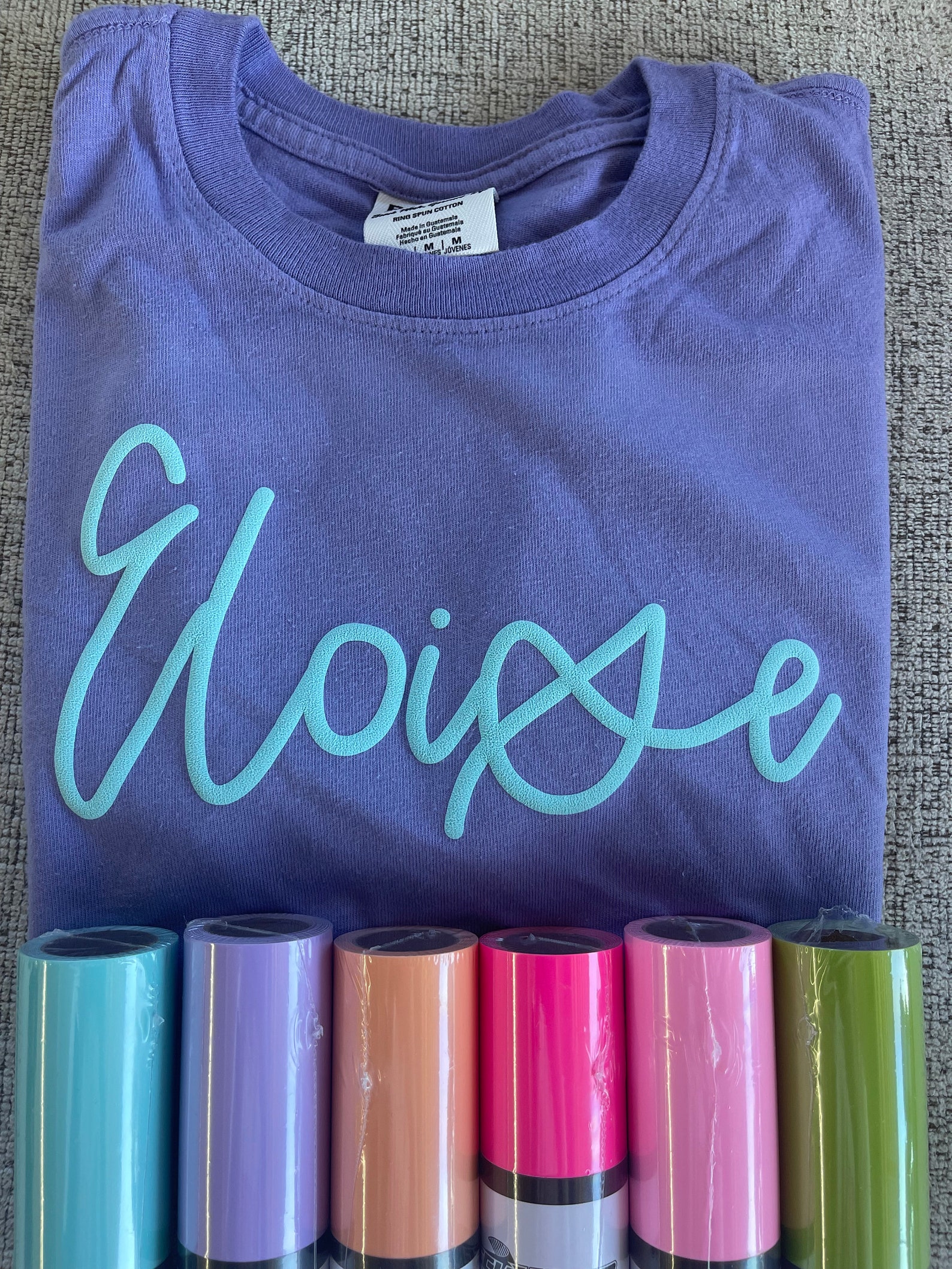 Girl's Puff Script Personalized Tshirt, Youth Easter Tshirt, Pastel ...