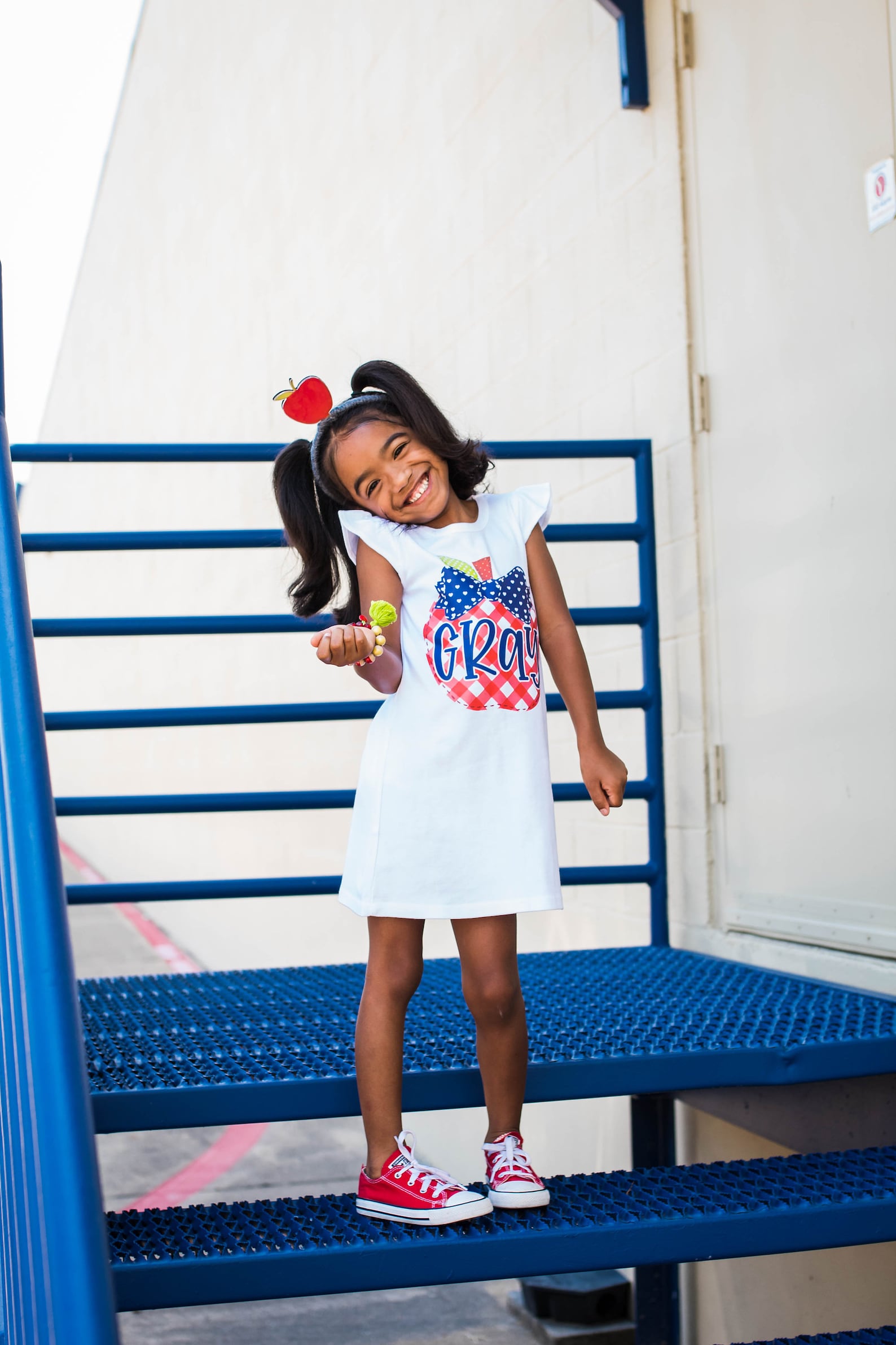 Girls Back to School Dress, Personalized Back to School Outfit, Gingham ...