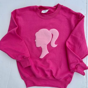 Girl's Pink Puff Personalized Sweatshirt, Pink Sweatshirt, Youth ...