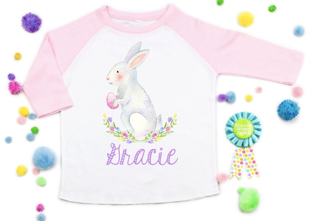 Easter Bunny Shirt, Girls Personalized Easter Shirt, Toddler Easter ...