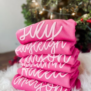 Girl's Pink Puff Personalized Sweatshirt, Pink Sweatshirt, Youth ...