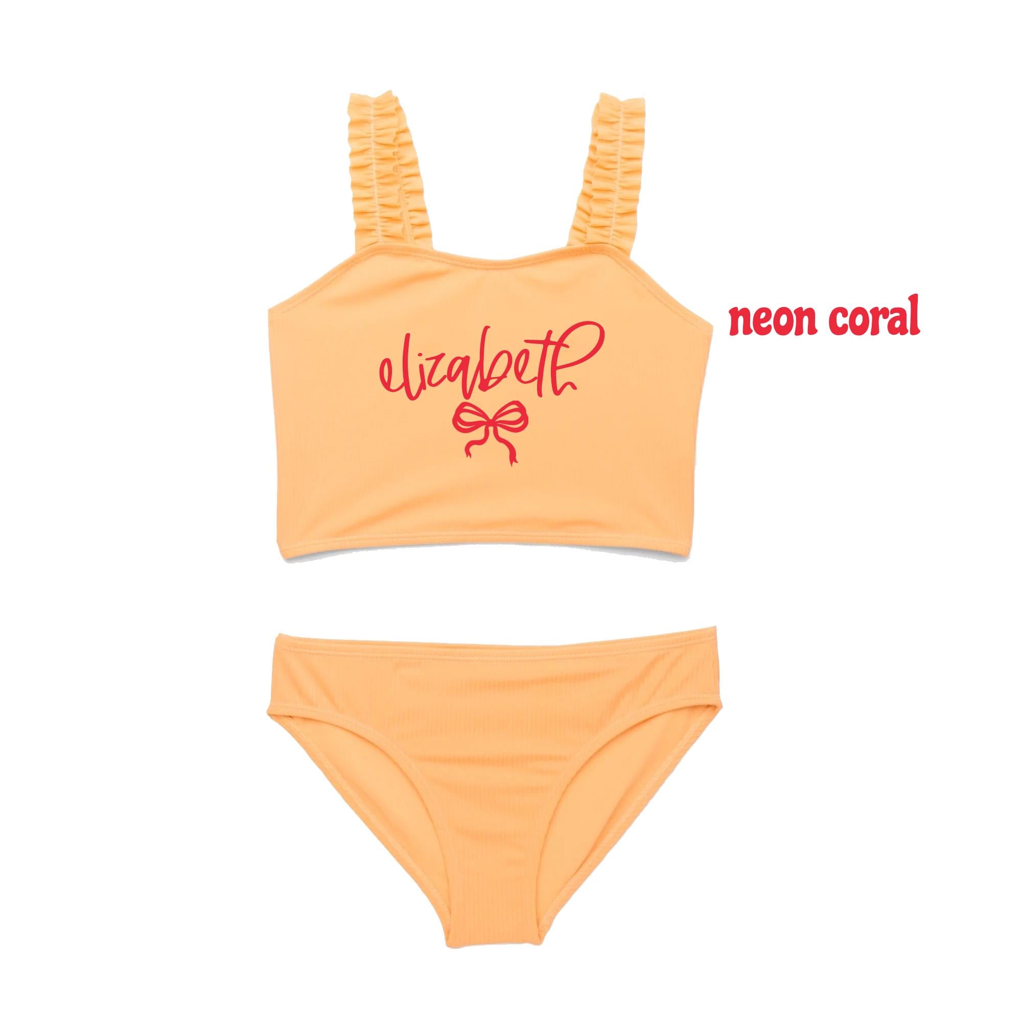 Personalized Girls Tankini Swimsuit – Custom Name, Font & Color | Youth ...