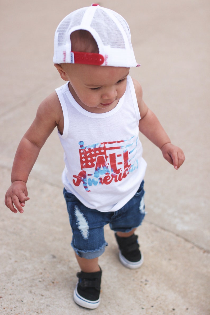Kids 4th of July tank 4th of July tank top All American | Etsy