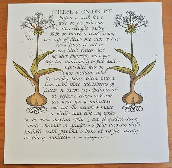 Cheese & Onion Pie David Lance Goines Alice Waters Recipes | Etsy