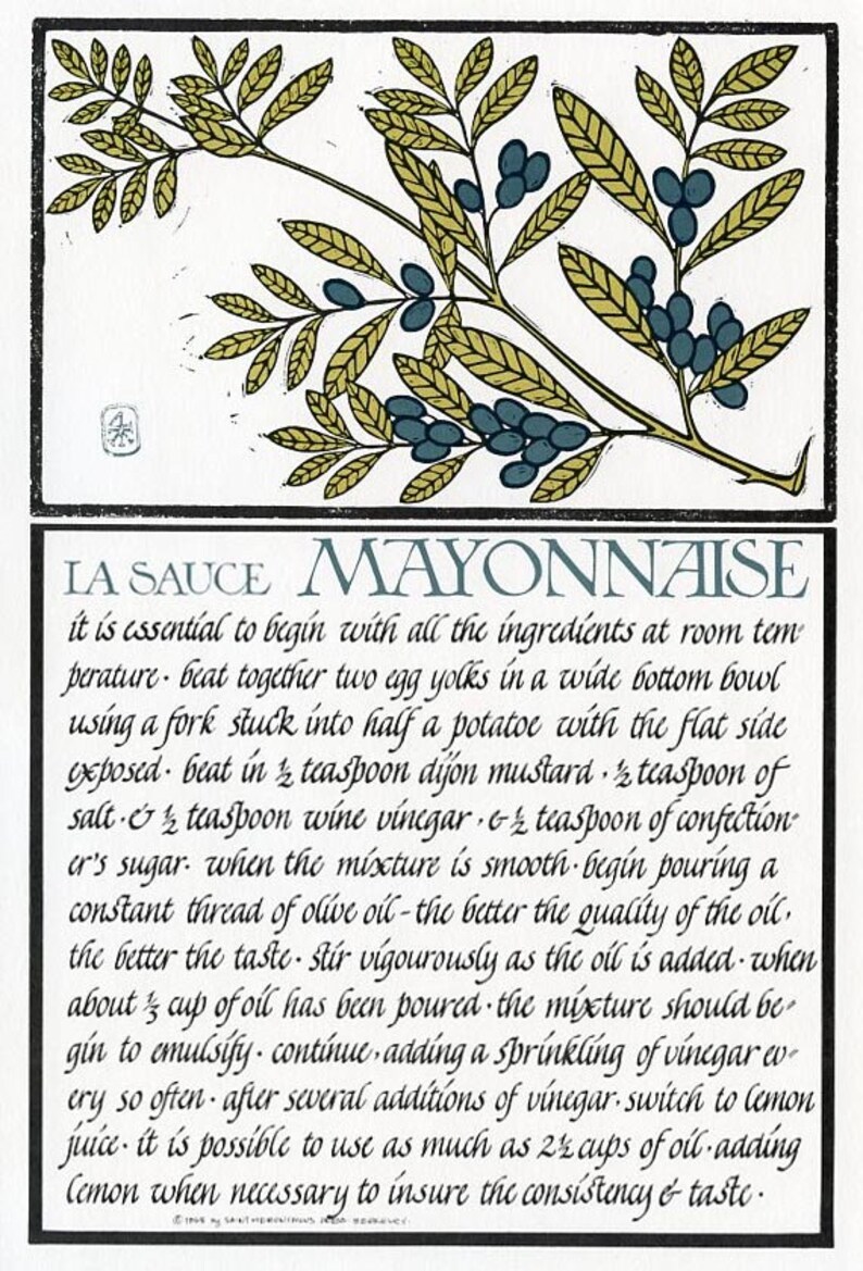La Sauce Mayonnaise, David Lance Goines, Thirty Recipes Suitable for ...