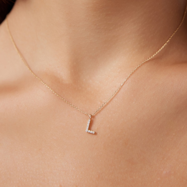 L Necklace - Etsy