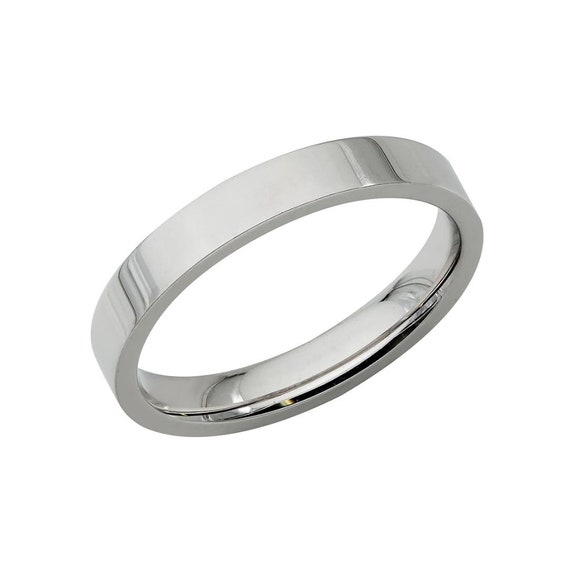 Platinum Wedding Band Platinum Wedding Ring 3mm Flat Platinum Mens Womens Wedding Bands Rings for Men Platinum Wedding Rings Etsy Italia