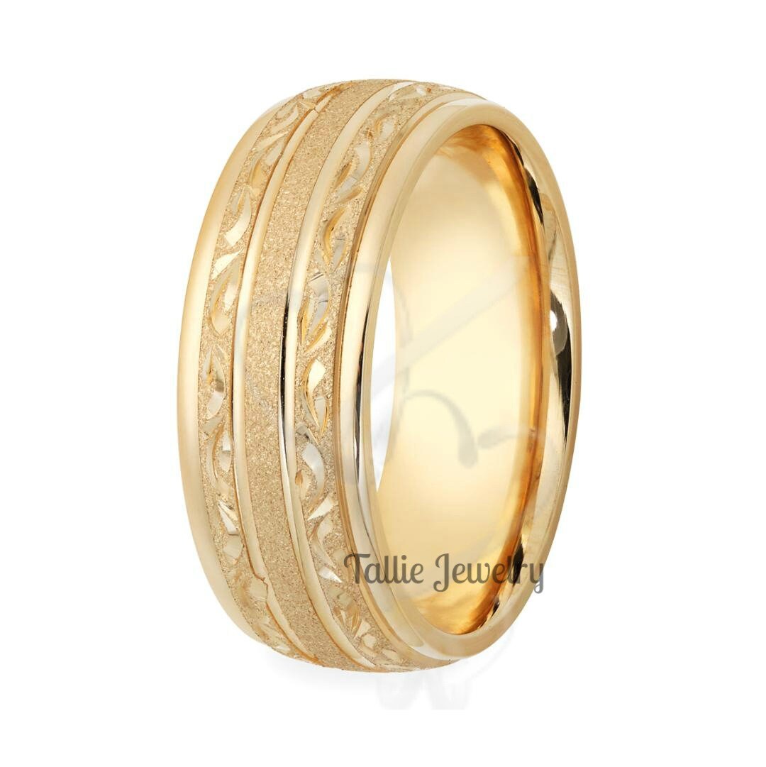Hand Engraved Mens Wedding Band ,hand Engraved Mens Wedding Ring ,8mm ...