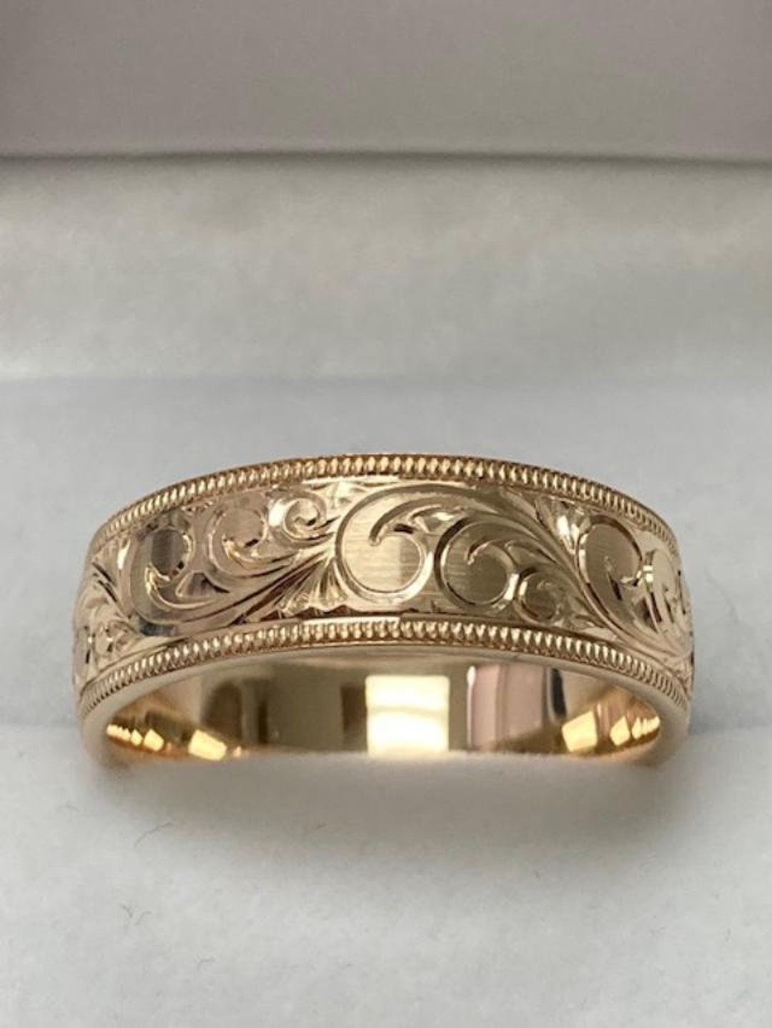 Hand Engraved Mens Wedding Bands, Hand Engraved Mens Wedding Rings, 7mm ...