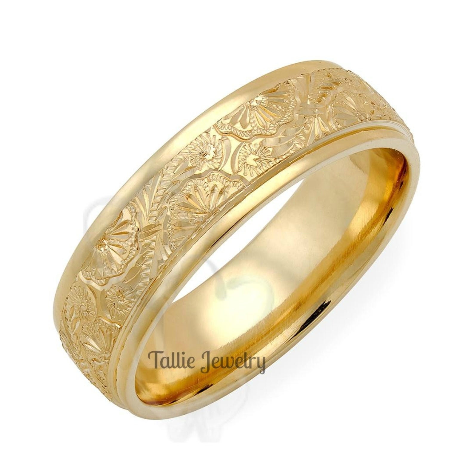Hand Engraved Gold Wedding Bands ,hand Engraved Gold Wedding Rings ...