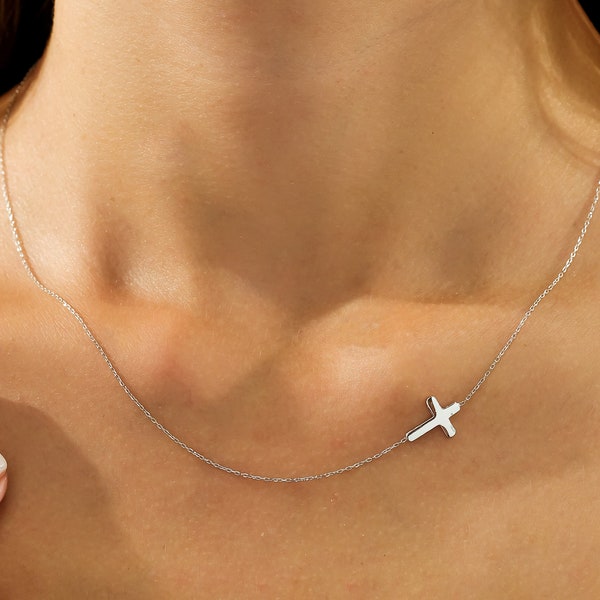White Gold Cross - Etsy