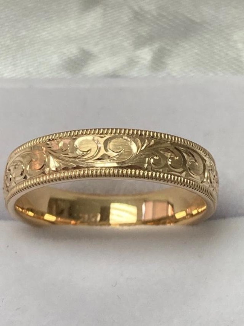 Hand Engraved Wedding Bands hand Engraved Mens and Womens - Etsy