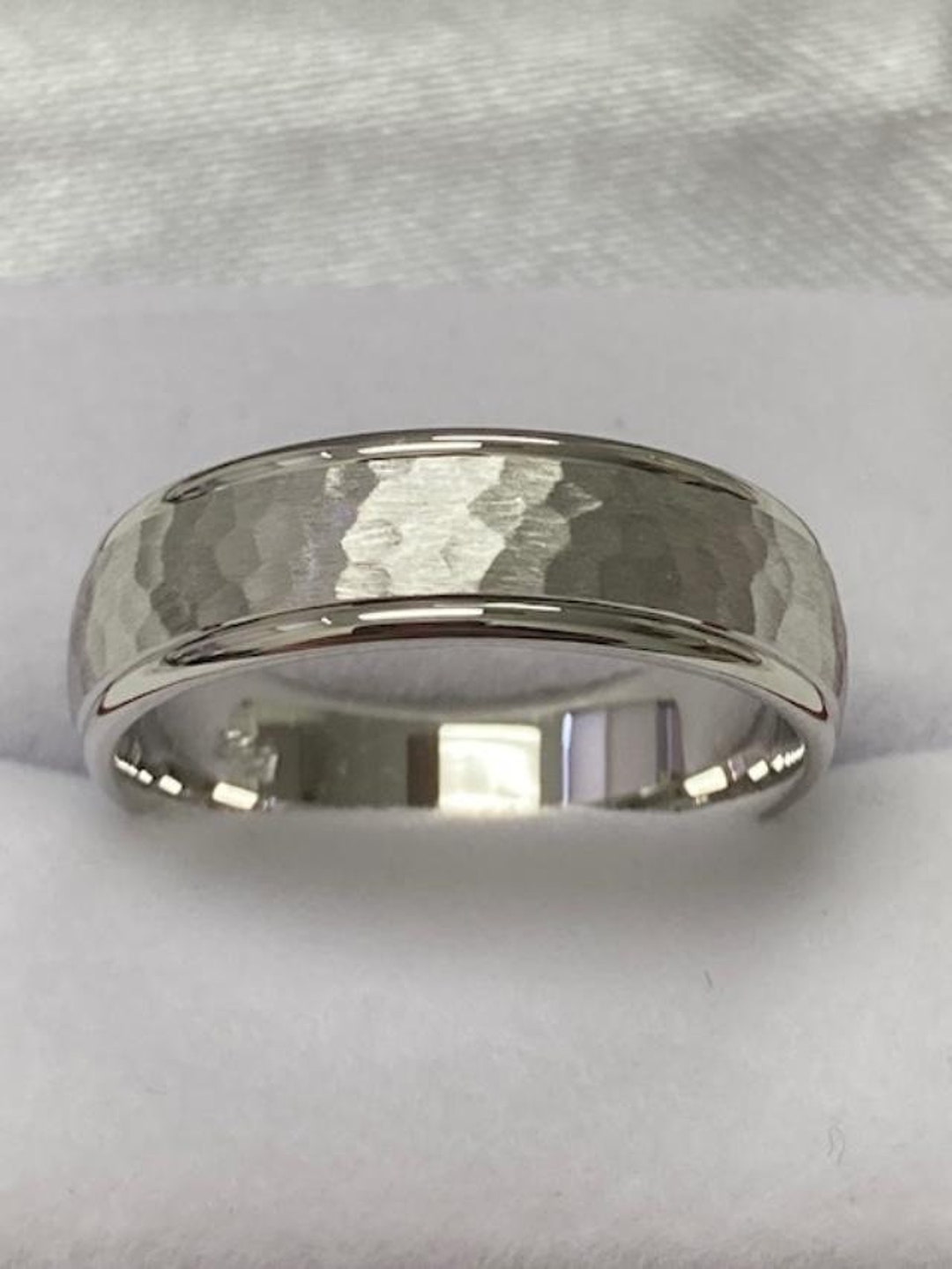 Platinum Wedding Bands , Platinum Wedding Rings, 6mm Beveled Edge Satin ...