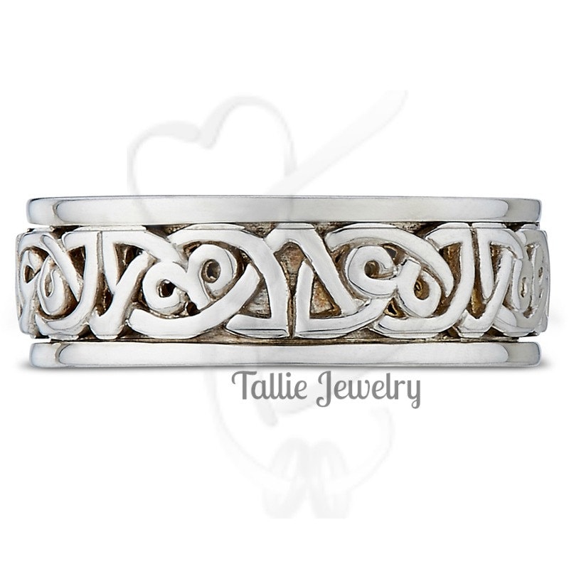 Celtic White Gold Wedding Rings