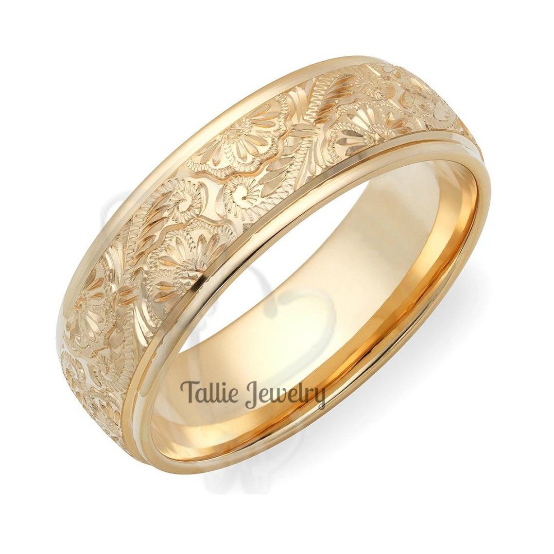 Hand Engraved Mens Wedding Rings Hand Engraved Mens Wedding - Etsy